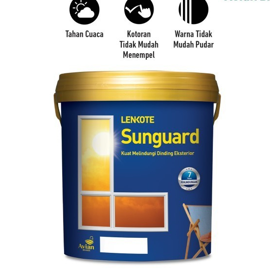 Jual LENKOTE SUNGUARD 2.5 Liter CAT TEMBOK EXTERIOR PREMIUM [AVIAN ...