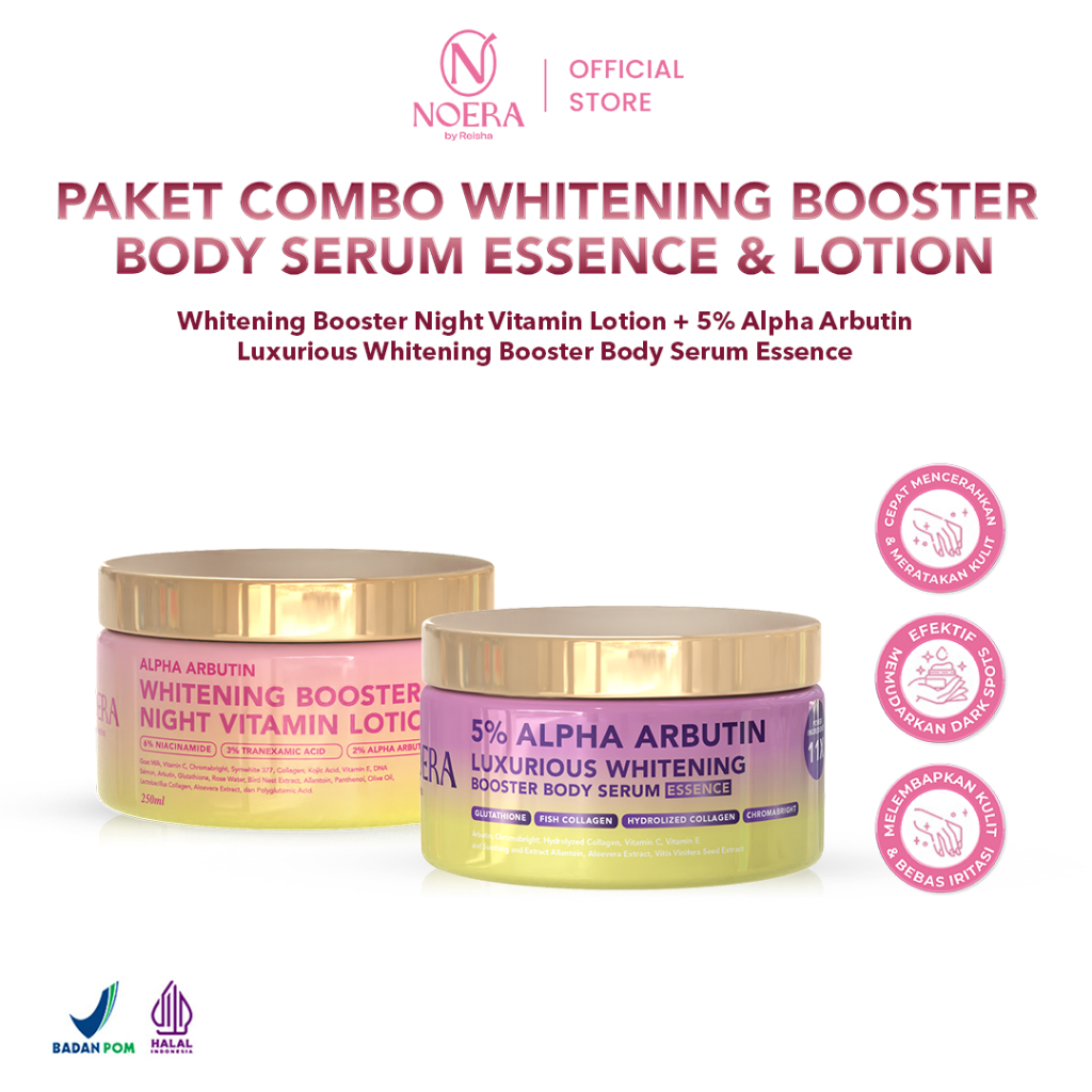 Jual Noera Paket Combo Whitening Booster Body Serum Essence & Lotion ...