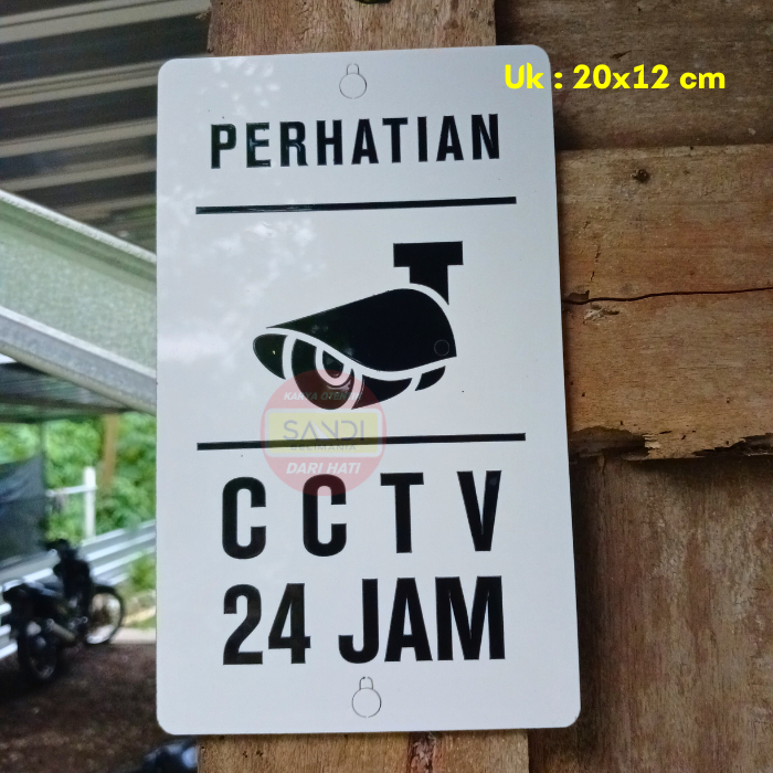 Jual SIGN AKRILIK - PERHATIAN CCTV 24 JAM - Sign Peringatan CCTV ...