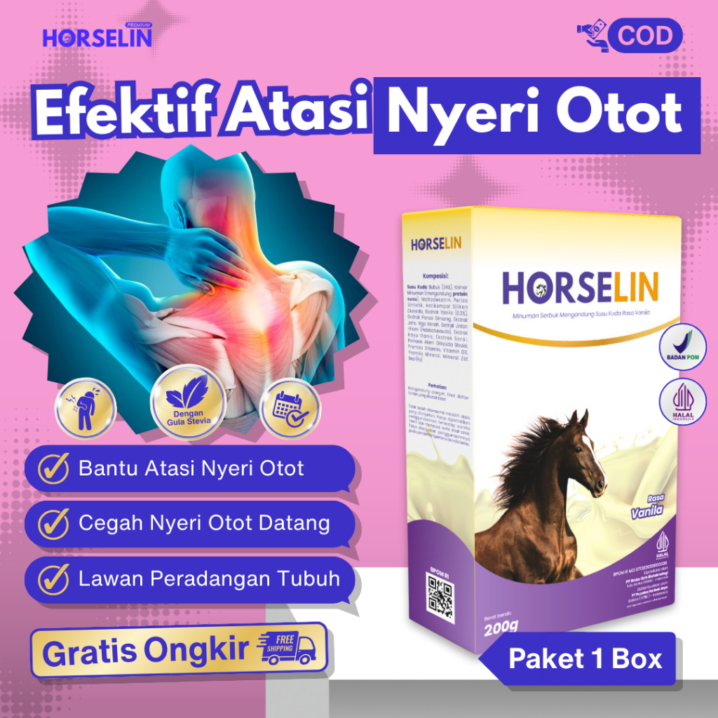 Jual Susu Kuda untuk NYERI OTOT dari HORSELIN Susu Kuda Liar Asli ...