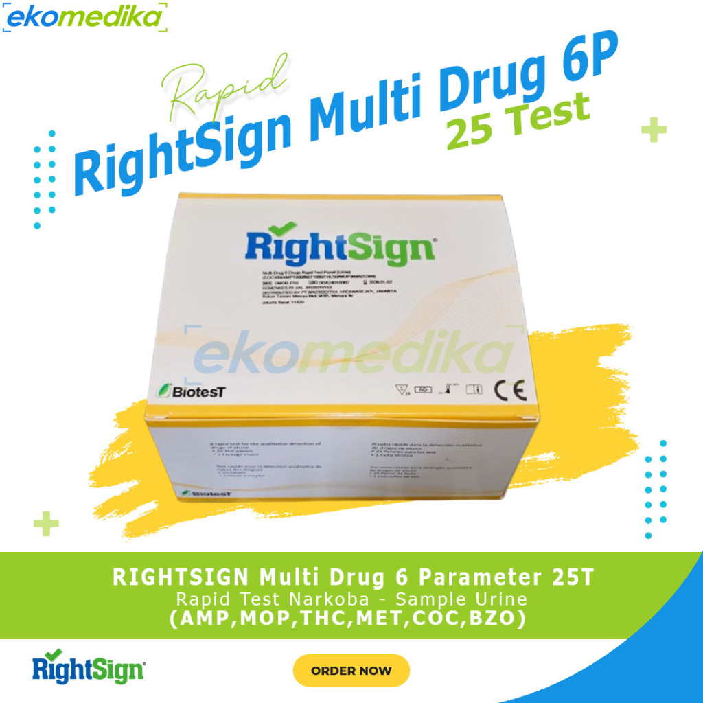 Jual Multi Drug Screen Test 6 5 4 3 Parameter - Right Sign 25 Test ...