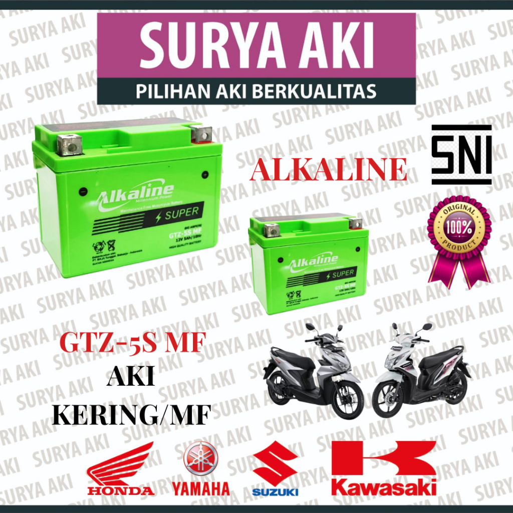Jual AKI GTZ5S ALKALINE AKI KERING MOTOR BEAT F1 BEAT ESP NON ISS VARIO ...