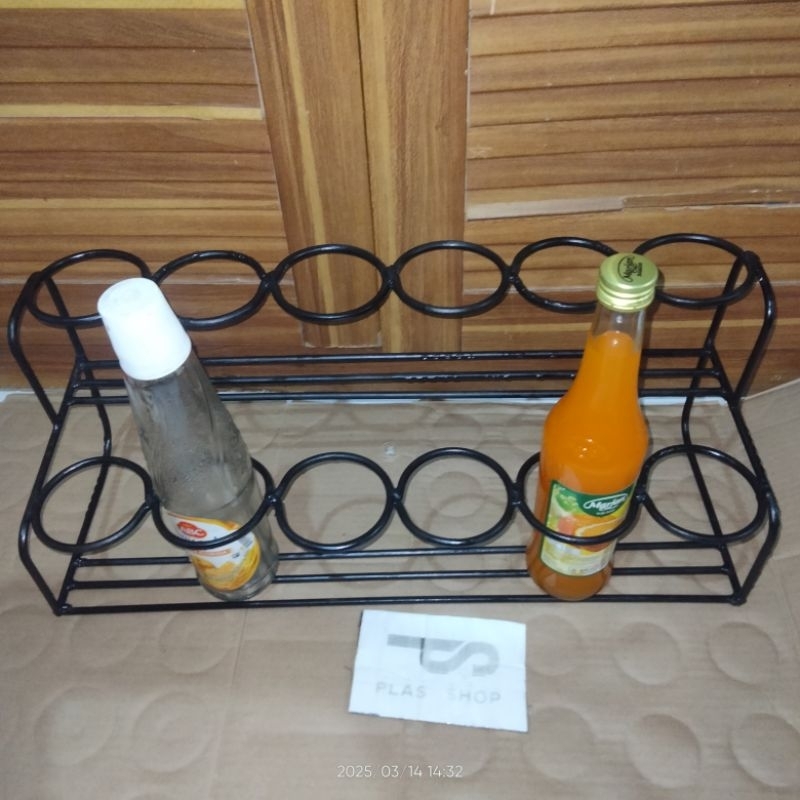 Jual Rak dudukan botol sirup 2 susun diameter 7cm serbaguna 10 Lubang ...