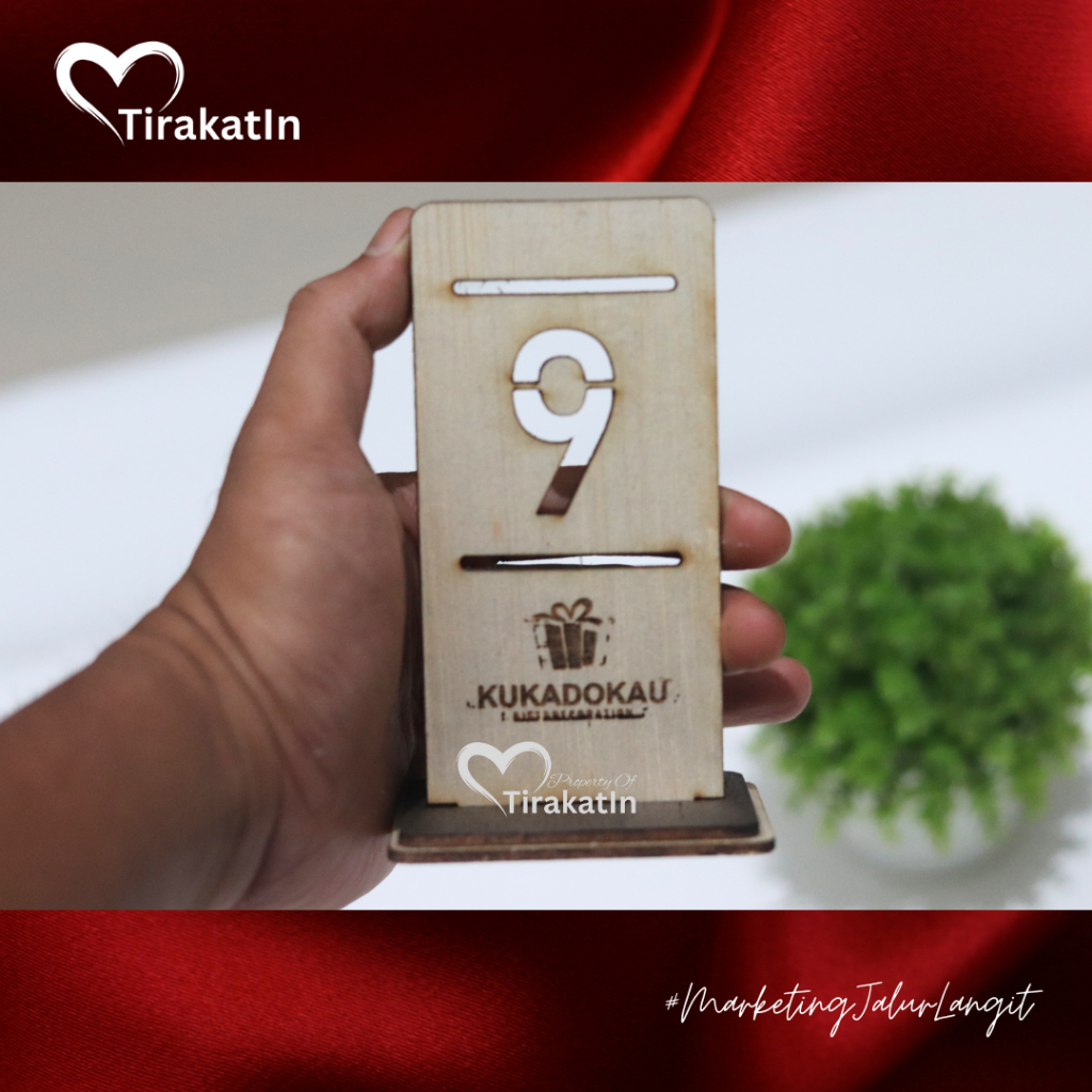 Jual TirakatIn - (Custom) Nomor Meja Kayu Custom | Papan Penanda Meja ...