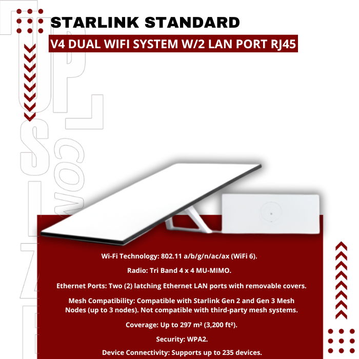 Jual STARLINK STANDARD V4 DUAL WIFI SYSTEM W/2 LAN PORT RJ45 | Shopee ...
