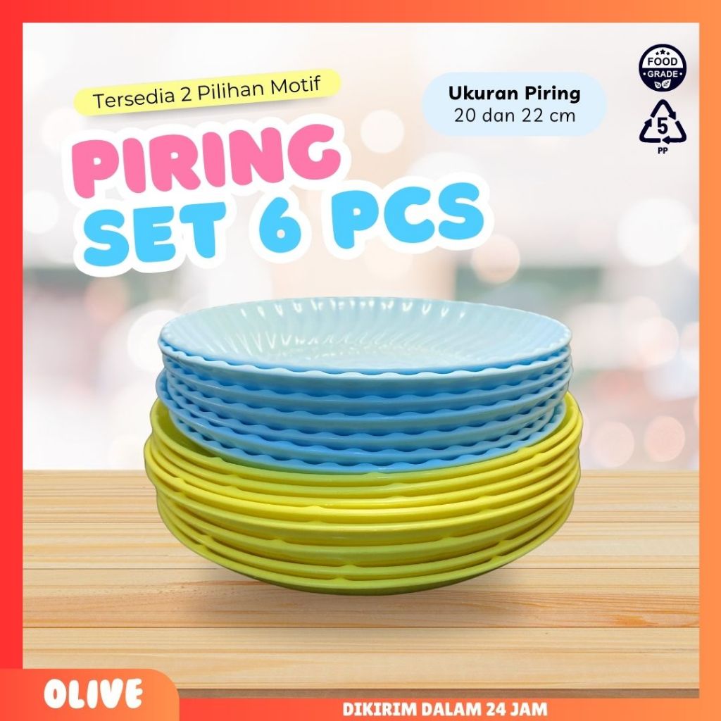 Jual [PER 6 PCS] Piring Makan Serbaguna Saji Round Plate Piring Saji ...