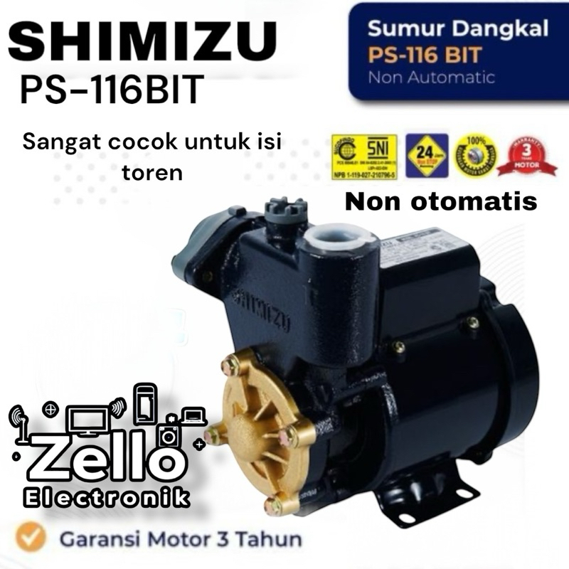 Jual Pompa Air SHIMIZU PS-116 BIT pompa sumur dangkal non-otomatis yang ...