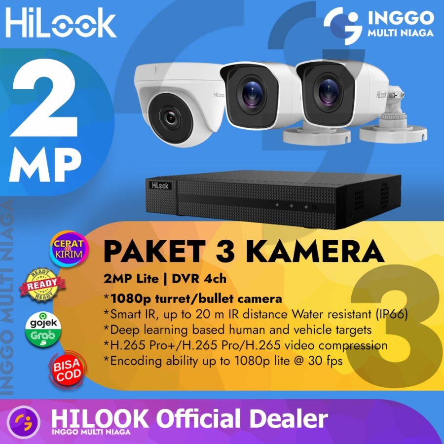 Jual PAKET CCTV HILOOK by HIKVISION 2MP 3 KAMERA HDD 1TB SIAP PASANG ...
