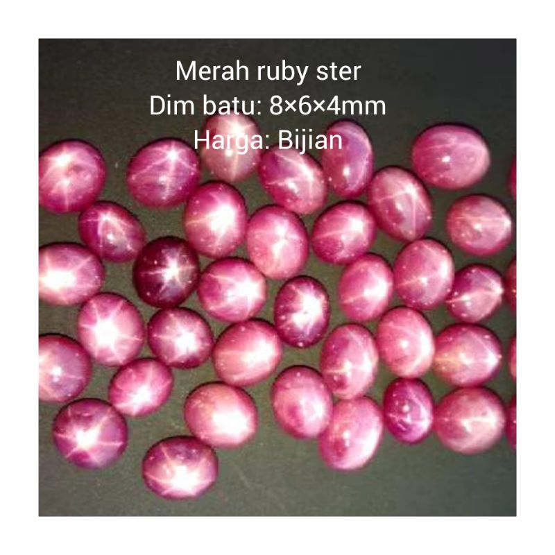 Jual BATU CINCIN MERAH RUBY STER MINION NATURAL Dim 8×6×4mm | Shopee ...
