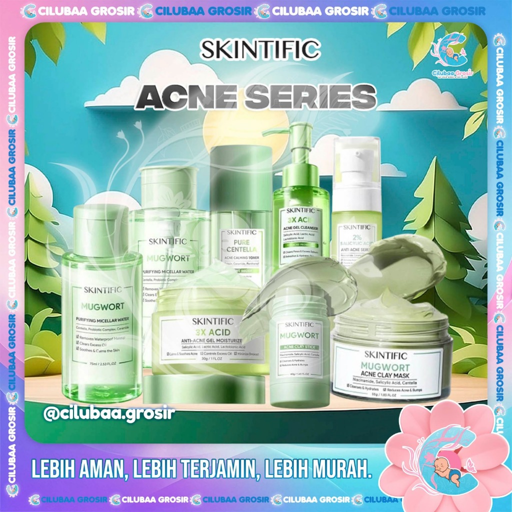 Jual SKINTIFIC Acne Series || 3X ACID Anti Acne Cleanser Moisturizer ...