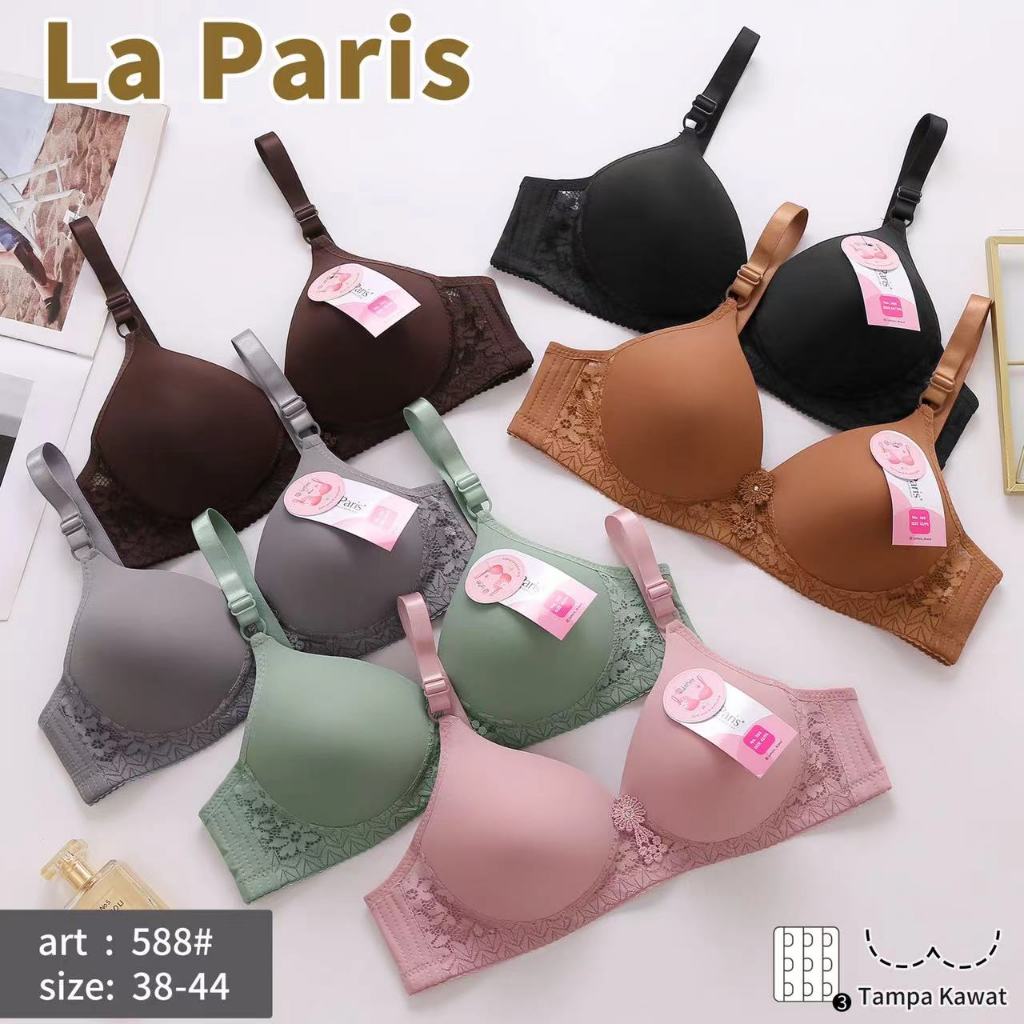 Jual BH Bra Polos Tanpa Kawat Cup Besar Kait 3 38 - 44 Hak 3 Super Soft ...