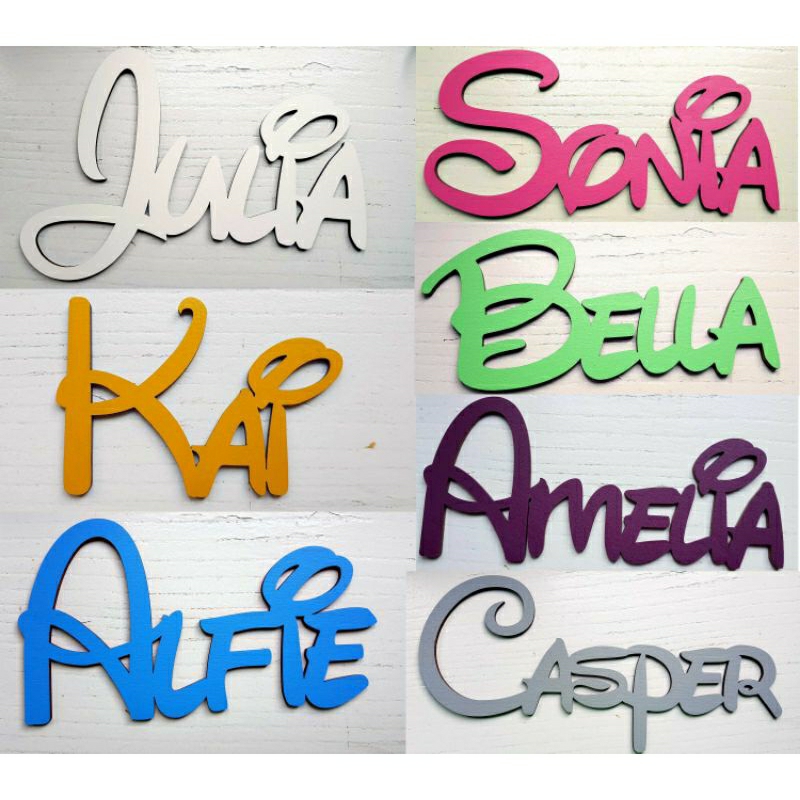 Jual Custom Nama Khusus Font Disney , Wooden Signage , Nursery Name ...