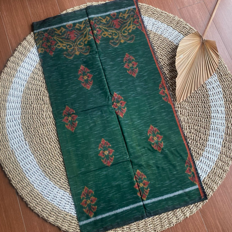 Jual KAIN TENUN ENDEK KHAS BALI MOTIF PATRA DOUBLE IKAT HIJAU BOTOL ...