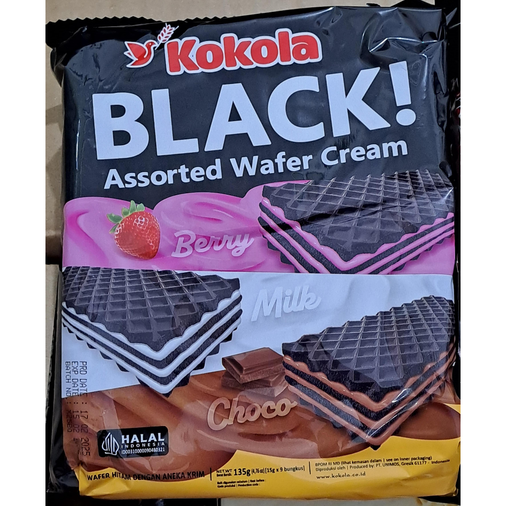 Jual KOKOLA BLACK ASSORTED WAFER CREAM 135 GRAM | Shopee Indonesia