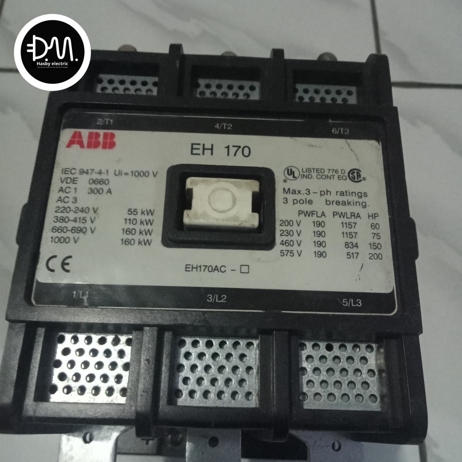 Jual CONTACTOR ABB EH-170 COIL 110VAC Voltage : 110VAC AC1 300A ...