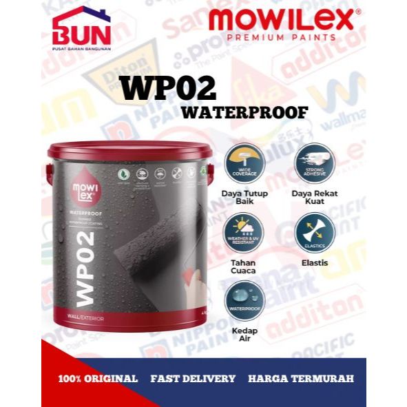 Jual MOWILEX WP02 WATERPROOFING 4 KG CAT PELAPIS ANTI BOCOR 4KG - WP ...