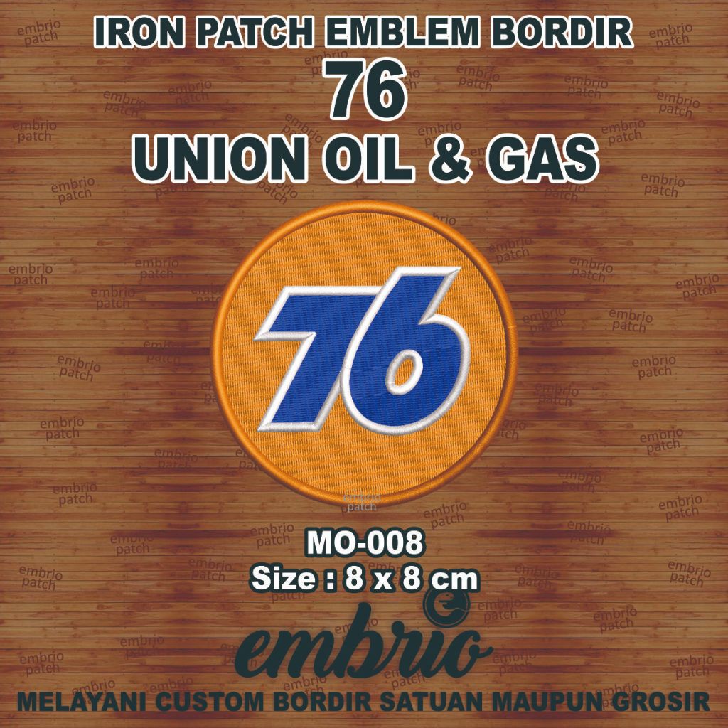 Jual MO-008 Patch 76 ENGINE OIL Emblem Bordir Logo union 76 motor oil ...
