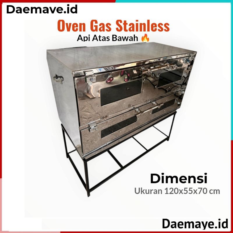 Jual Oven Gas/Oven Api Atas Bawah/Bahan Stainles/Ukuran 120x55x70 cm ...