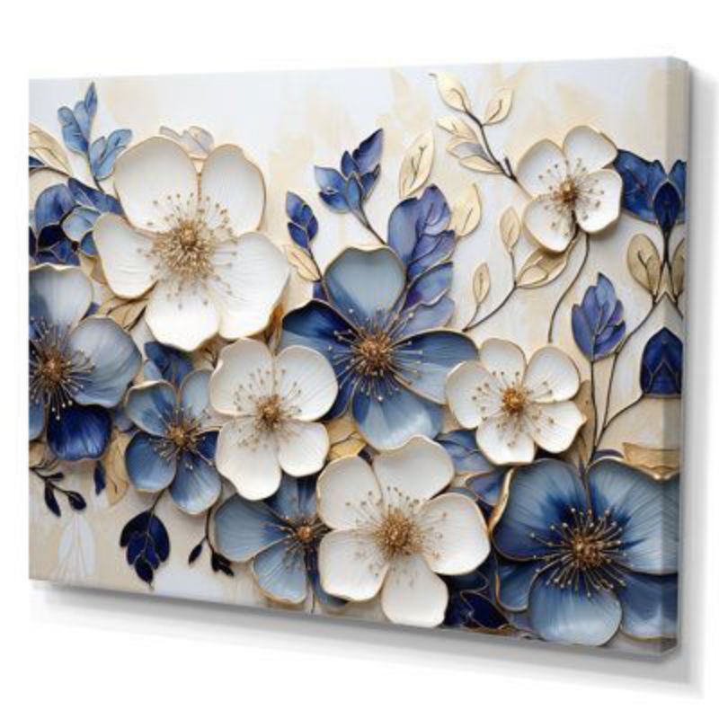 Jual Lukisan Bunga Putih Teksture Modern Dinding Tebal Abstrak Ruangan ...