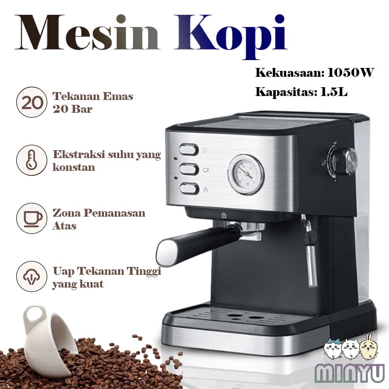 Jual Mesin Kopi Espresso / Mesin Kapsul Kopi / Coffee Maker Machine/CM3020 - 1050W - 20Bar - 1 ...
