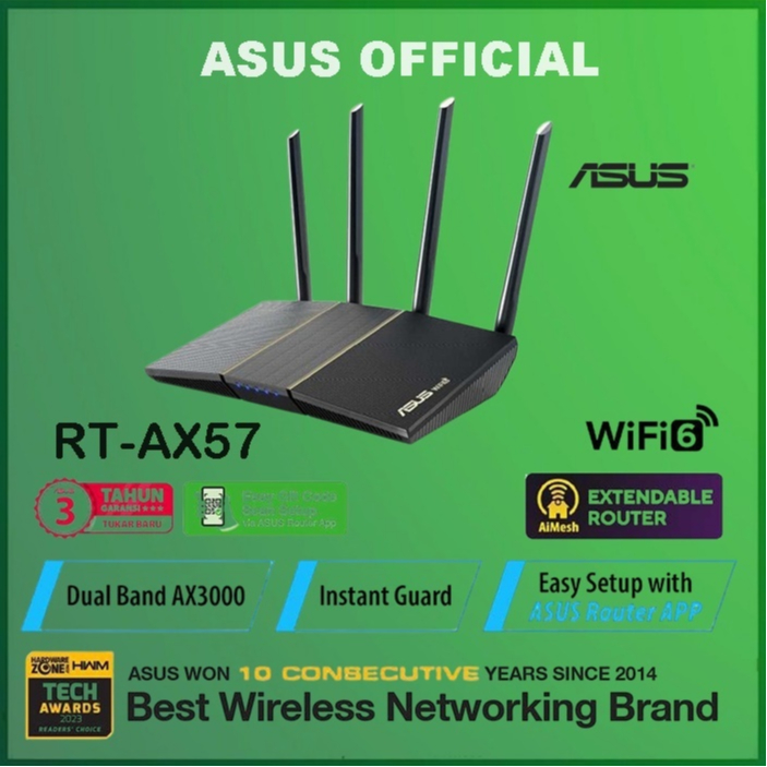 Jual ASUS RT-AX57 AX3000 Dual Band WiFi 6 Extendable Router AX57 | Shopee Indonesia