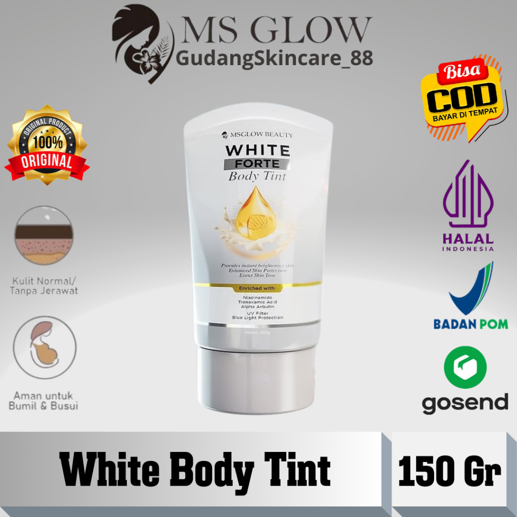 Jual MS GLOW - WHITE FORTE BODY TINT - 100% ORIGINAL BPOM | Shopee ...