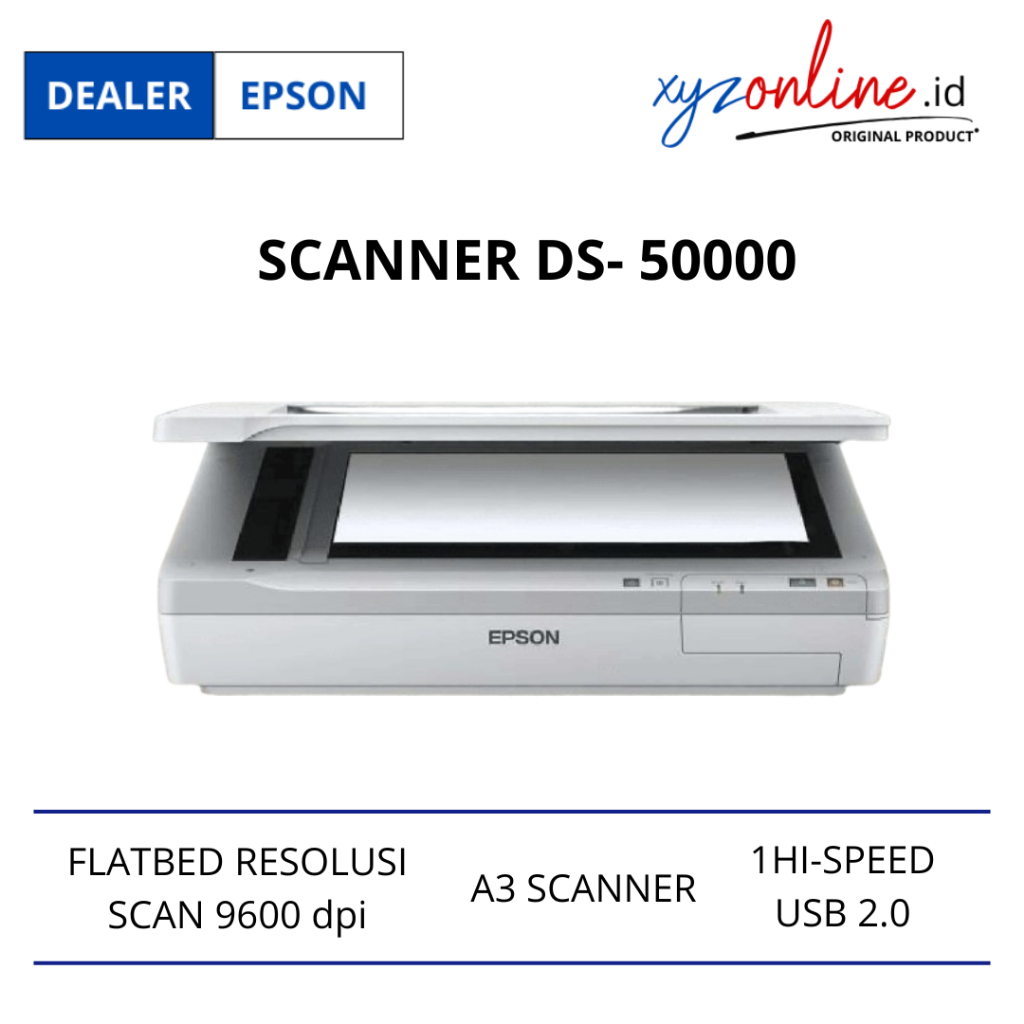 Jual Scanner Epson WorkForce DS-50000 Pemindai Dokumen Flatbed A3 ...
