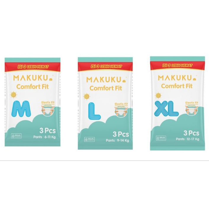 Jual MAKUKU COMFORT FIT DIAPERS PANTS PACK SAP POPOK CELANA BAYI BABY ...