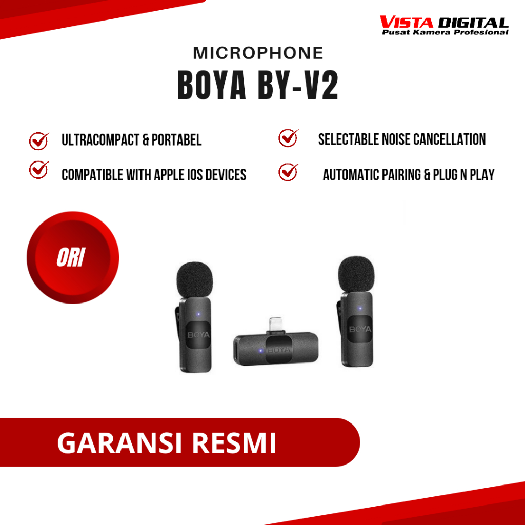 Jual BOYA BY-V2 BLACK MICROPHONE | Shopee Indonesia