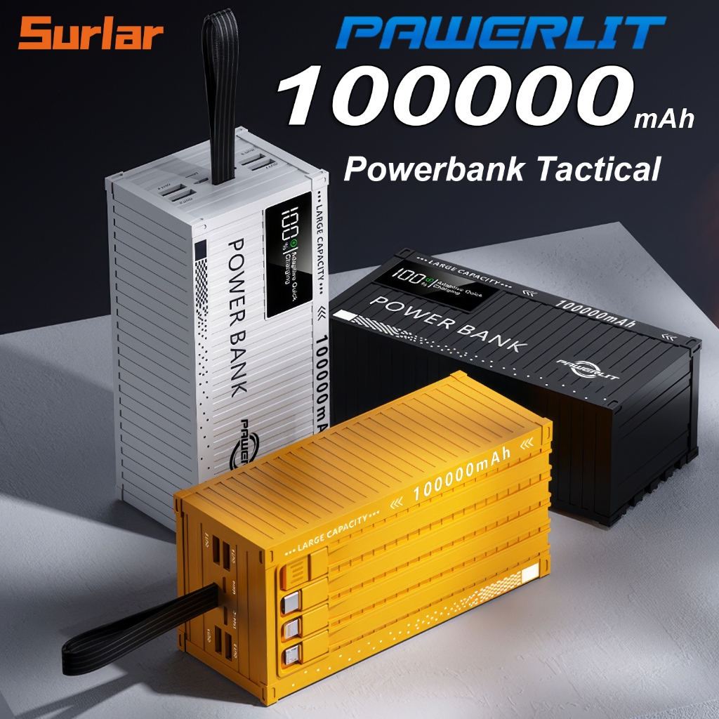 Jual PAWERLIT Powerbank 100000mah Ori Build in 4 Kabel Kapasitas Besar ...