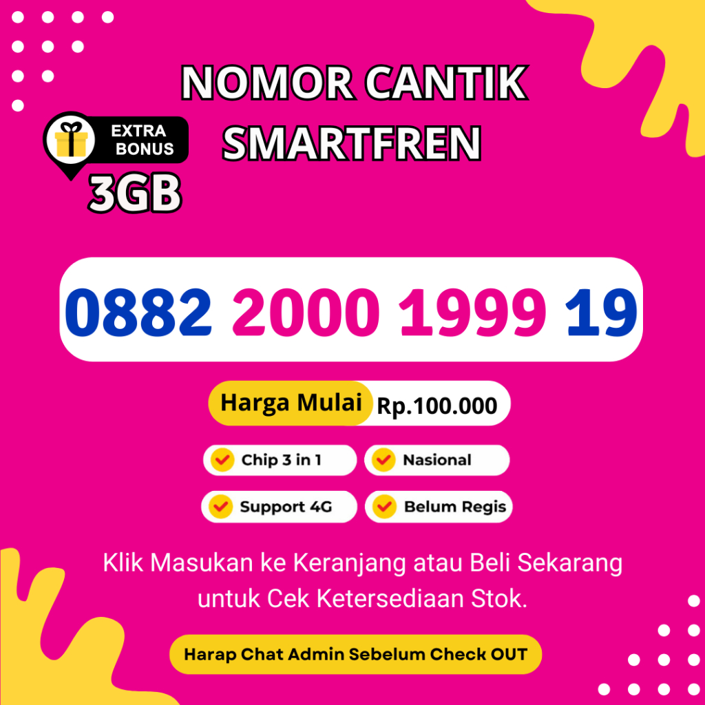 Jual Nomor Cantik Smartfren Seri Double Tahun BONUS KUOTA 3GB | Shopee ...