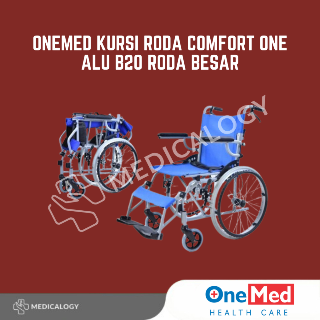 Jual ONEMED Kursi Roda Comfort One ALU B20 Roda Besar | Shopee Indonesia