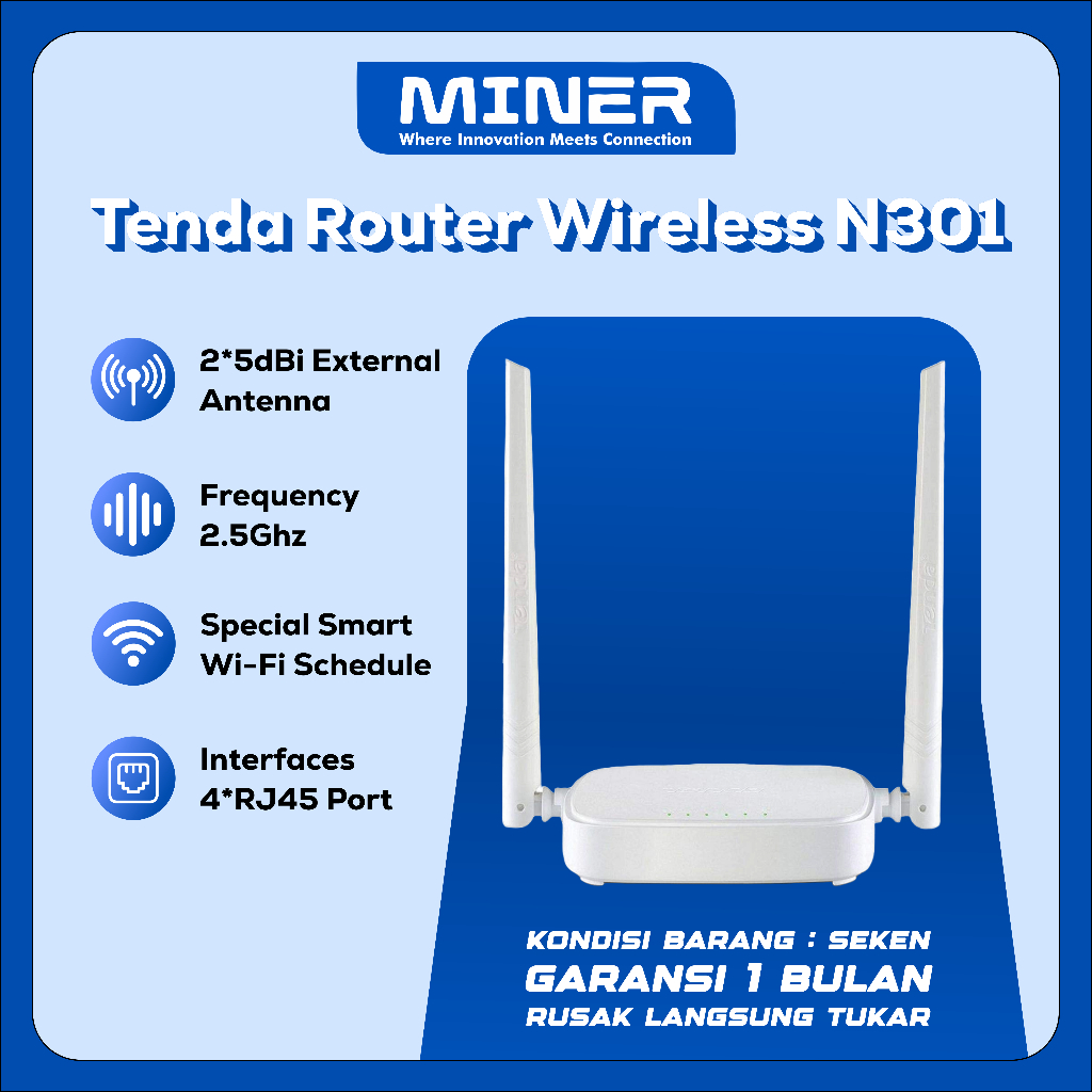 Jual Tenda N301 Router Wireless Access Point 300 Mbps 2.4Ghz | Shopee ...