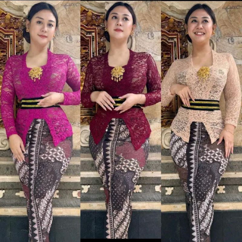 Jual ONE SET KEBAYA BALI SOFIA BET PANJANG/setelan kebaya brokat belt ...