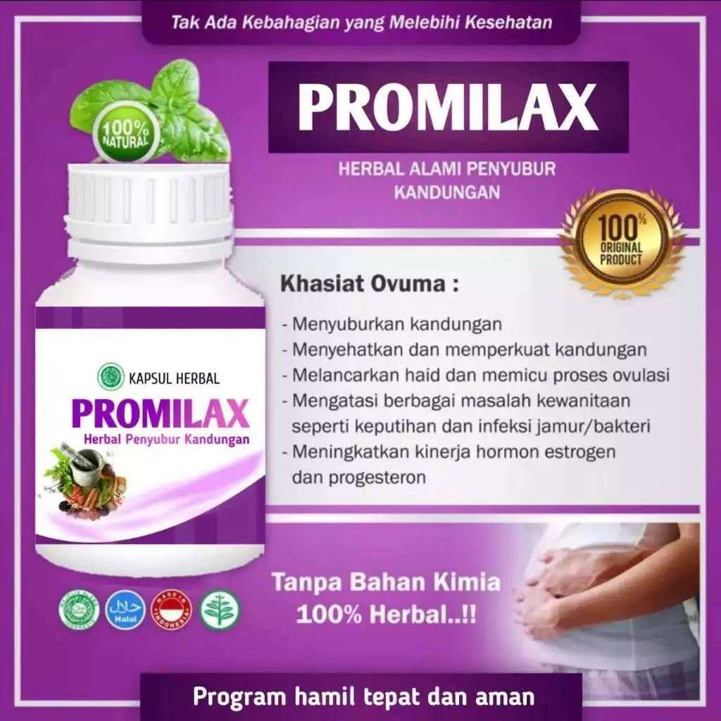 Jual PROMILAX / Suplement Penyubur Kandungan Ibu Cepat Hamil BPOM Halal ...