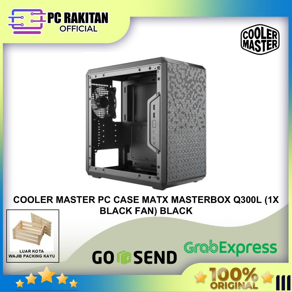 Jual COOLER MASTER PC CASE MATX MASTERBOX Q300L (1X 120MM BLACK FAN ...