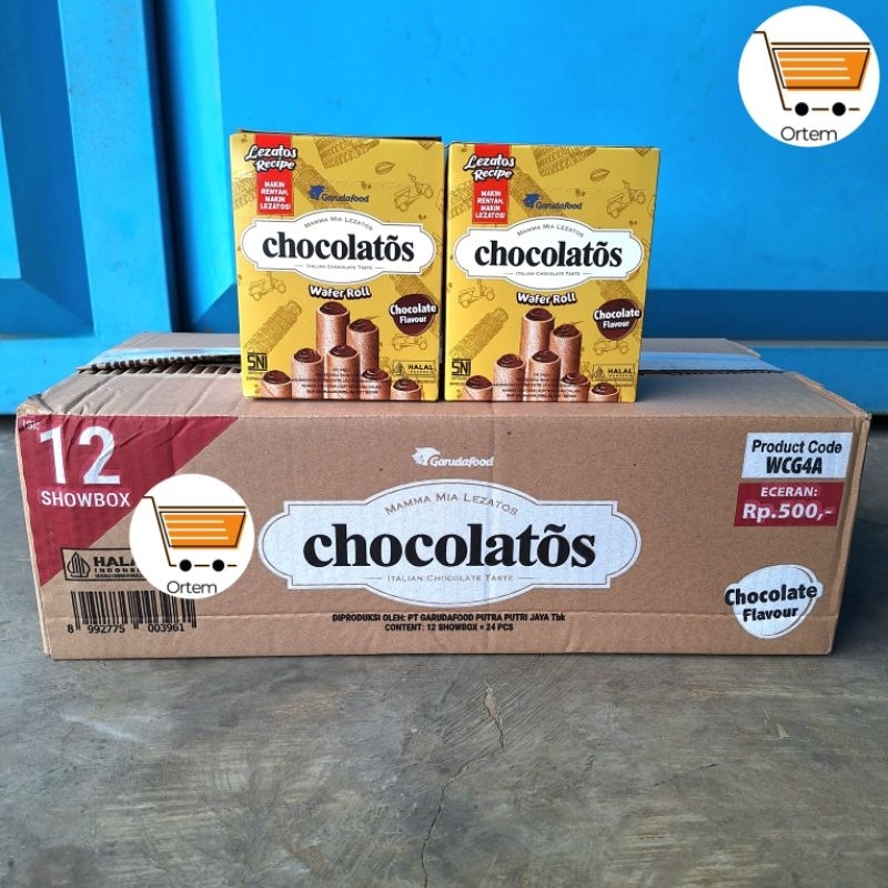 Jual CHOCOLATOS WAFER ROLL 1 DUS ISI 12 BOX | ECERAN 500 | Shopee Indonesia