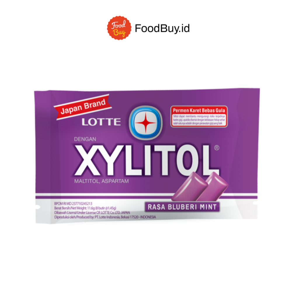 Jual Xylitol Sachet Permen Karet Rasa Bluberi Mint 8,7gr | Shopee Indonesia