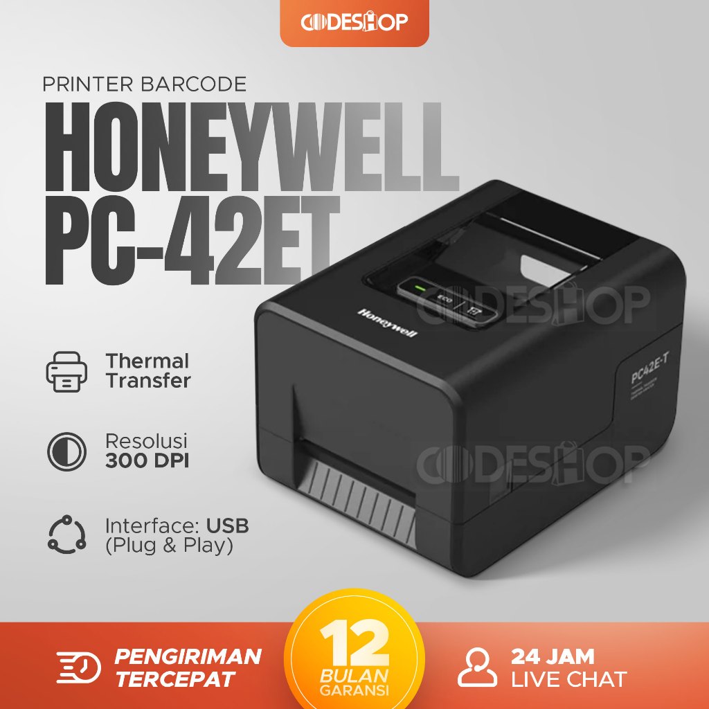 Jual Honeywell PC42ET Printer Barcode Cetak Label Kertas Sticker USB ...