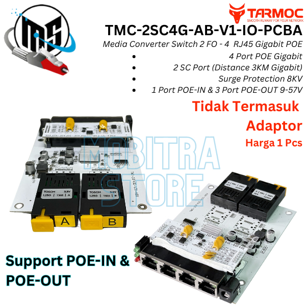 Jual Tarmoc TMC-2SC4G-AB-V1-IO-PCBA | Media Converter 2 FO 4 LAN / 2FO ...