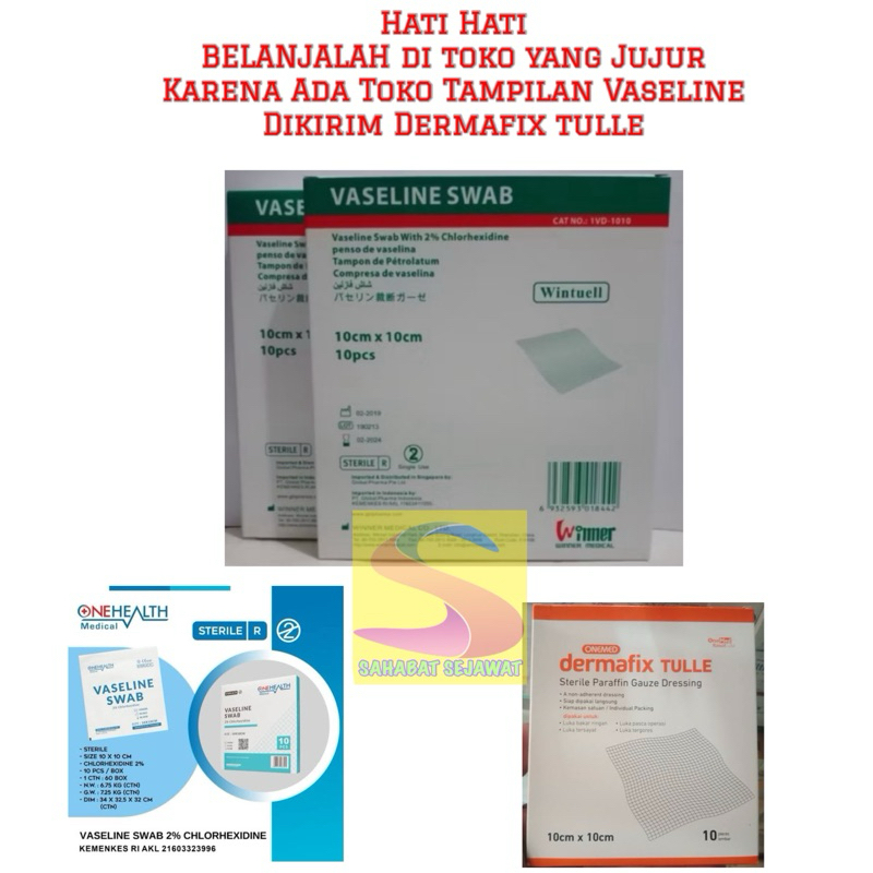 Jual WINTUELL.. Vaseline Swab Winner 10x10cm / Kassa Pembalut Luka ...