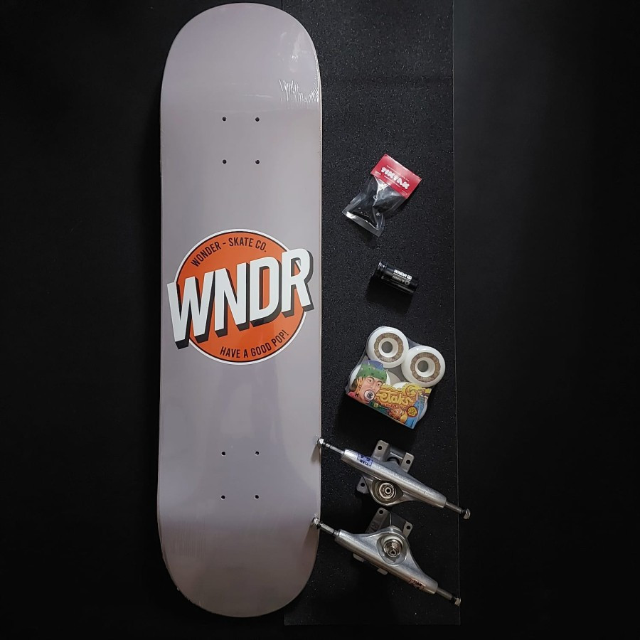 Jual Skateboard fullset option WNDR vintage logo grey 8.0 with double ...