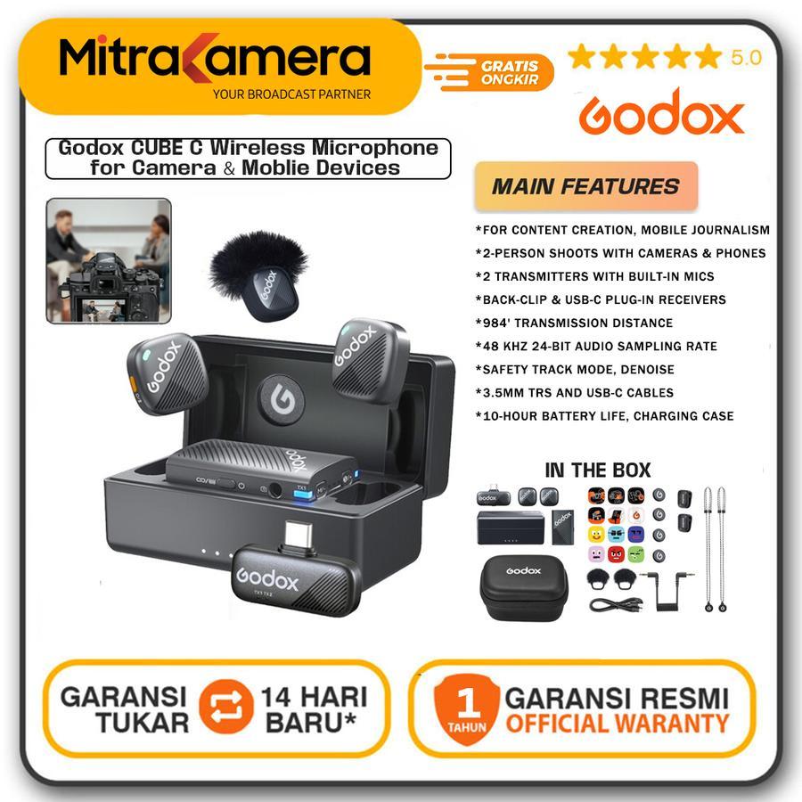 Jual Godox CUBE C Wireless Microphone CUBE-C Mic Wireless for Camera ...