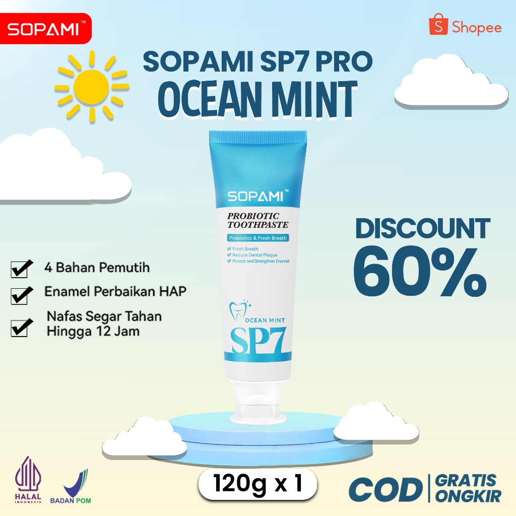 Jual SOPAMI SP7 Pro Pasta Gigi Nafas Segar Di Pagi Hari Perlindungan ...