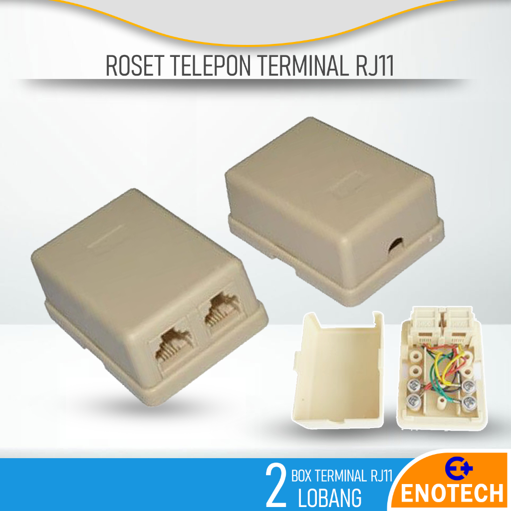 Jual Roset Telepon Box Terminal RJ11 4pin 2 Lobang | Shopee Indonesia