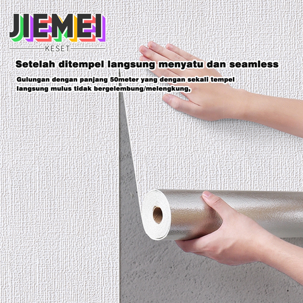 Jual JIEMEI wallpaper dinding warna dan karakter linen roll tekstur 3D ...