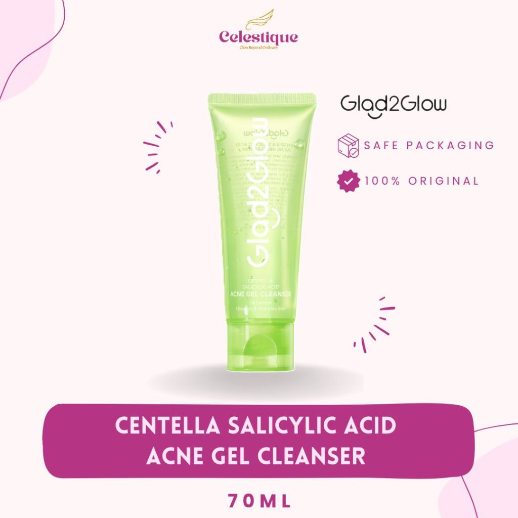 Jual GLAD2GLOW Centella Salicylic Acid Acne Gel Cleanser 70ml ...
