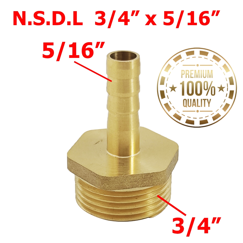 Jual NEPEL SELANG DRAT LUAR 3/4" X 5/16" KUNINGAN ASLI TEBAL / NEPEL ...