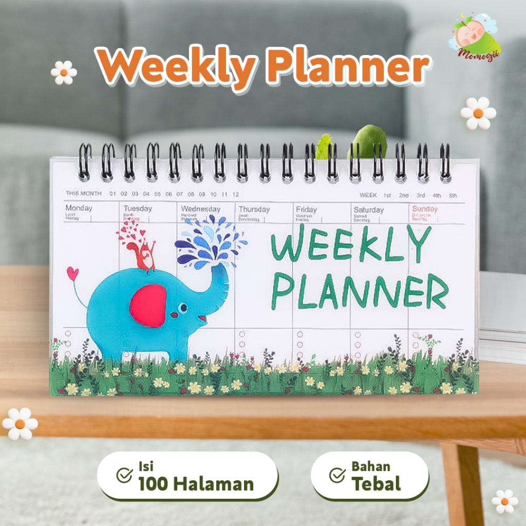 Jual MOMOGII Buku Kalender Weekly Planner Weekly Schedule Notes Memo ...