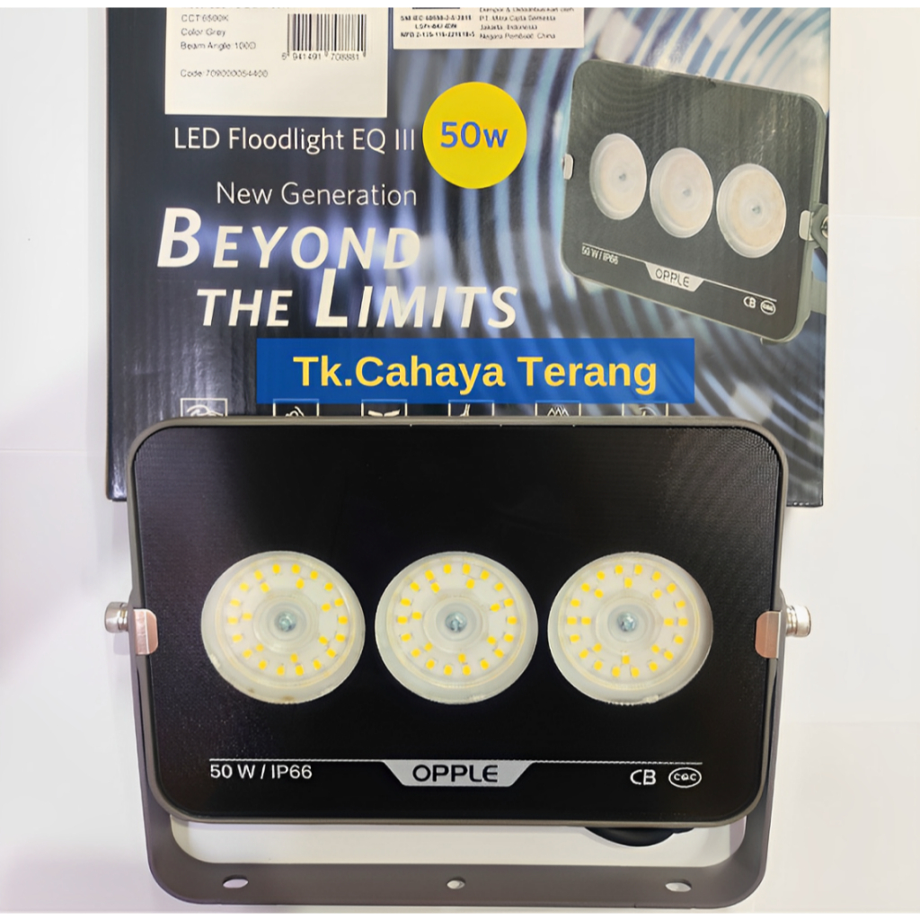 Jual Opple Lampu Sorot Led Floodlight 50W EQ III Cahaya Putih 6500k | Shopee Indonesia